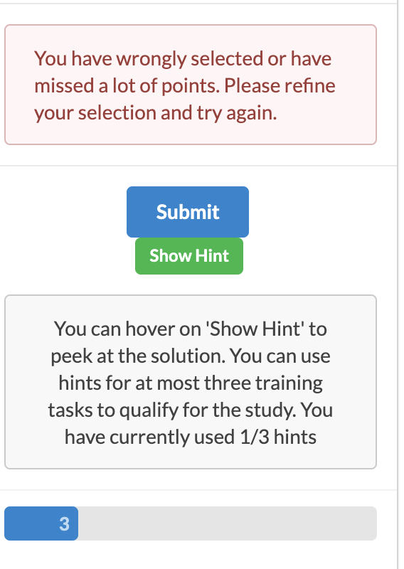 Move Show Hint button to below the message, Make Click instead of hover ...