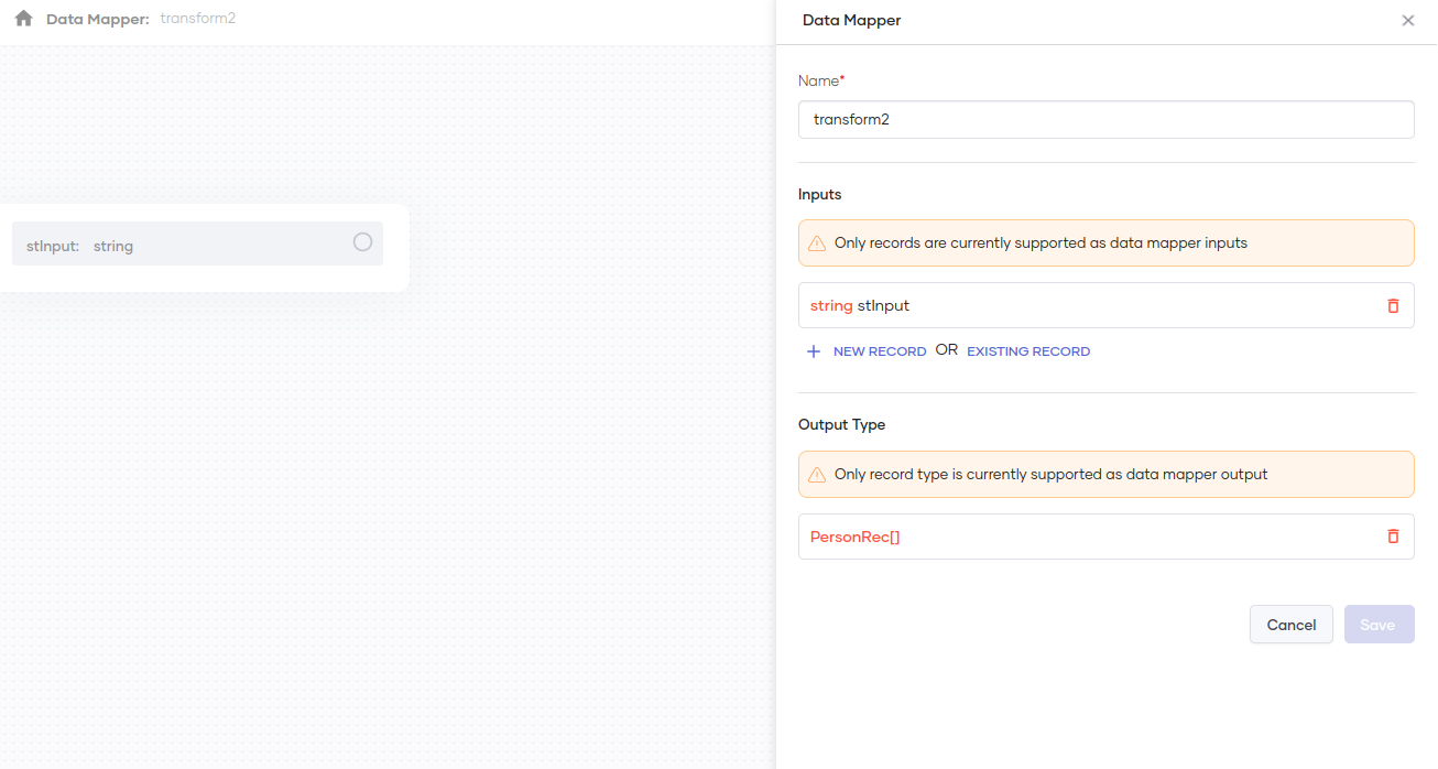 Data Mapper Automatically Show The Data Mapper Config Panel If The Input Or Output Types Are