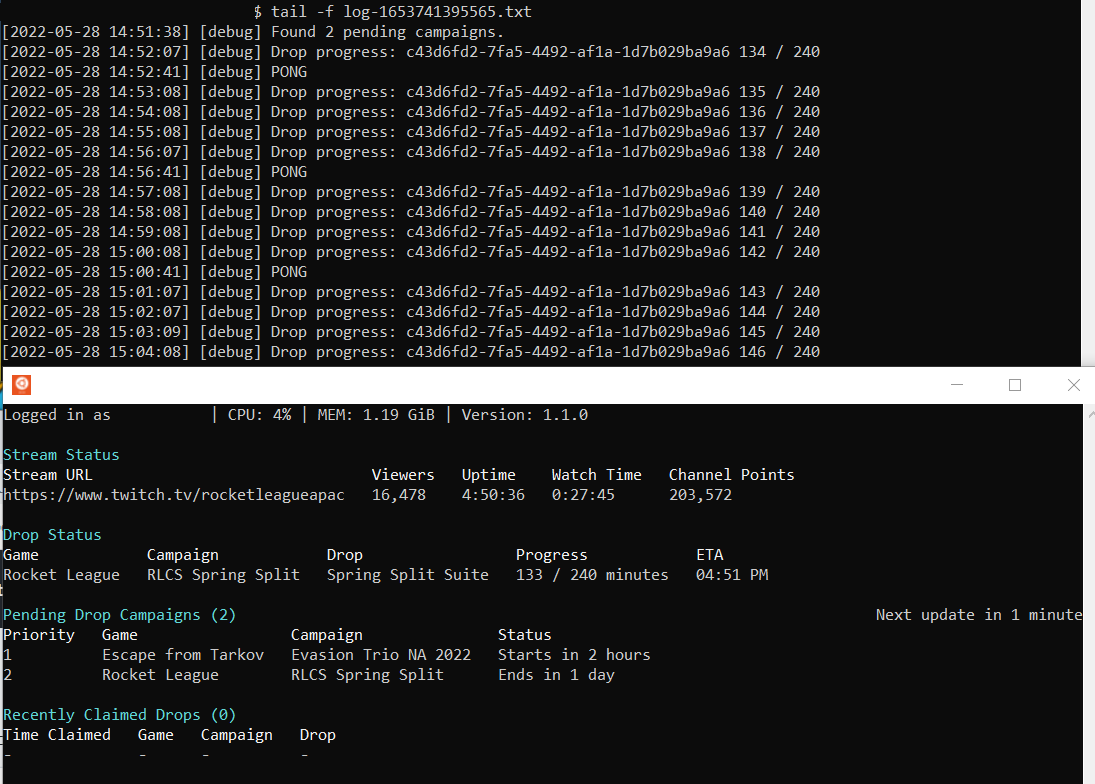 [Feature Request] Sync Drop Status Progress with Drop Progress seen in logs · Issue #116 ...