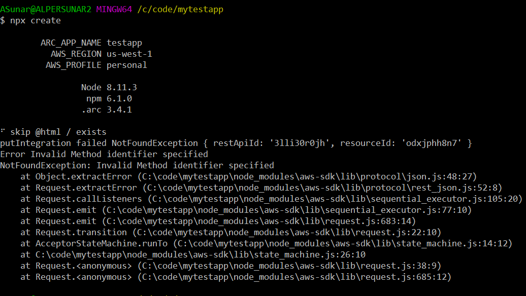 Npx Create Throws Invalid Method Identifier Specified Error · Issue 2688