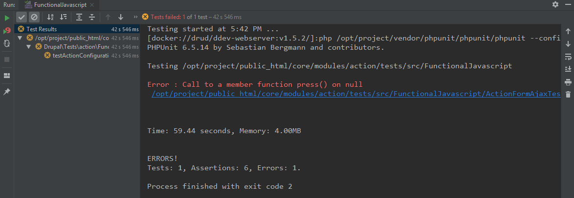 Getting Drupal Functionaljavascript Unit Test In Phpstorm Testing With Docker · Issue 1579 7875