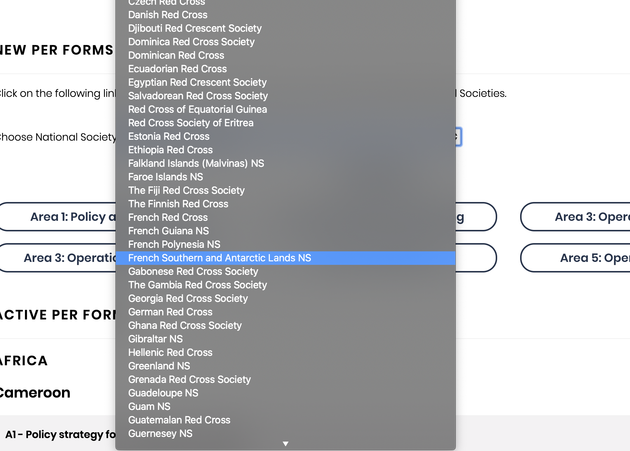 PER: list of NSs incomplete and contains non-existing NSs · Issue #918 · IFRCGo/go-frontend · GitHub