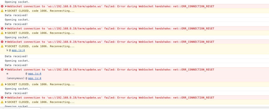Throttle re-connects if socket fails with code 1006 · Issue #150 · espterm/espterm-firmware · GitHub