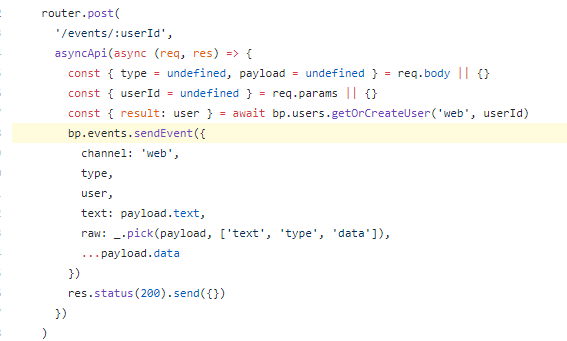 Error occurs when sending custom event to bot server · Issue #534 · botpress/v12 · GitHub