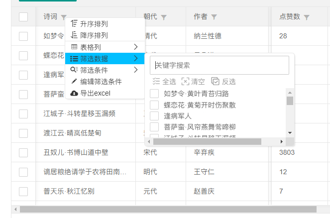 建议官方对layUI的Table数据表格的 “单元格筛选” 功能强化 · Issue #872 · layui/layui · GitHub