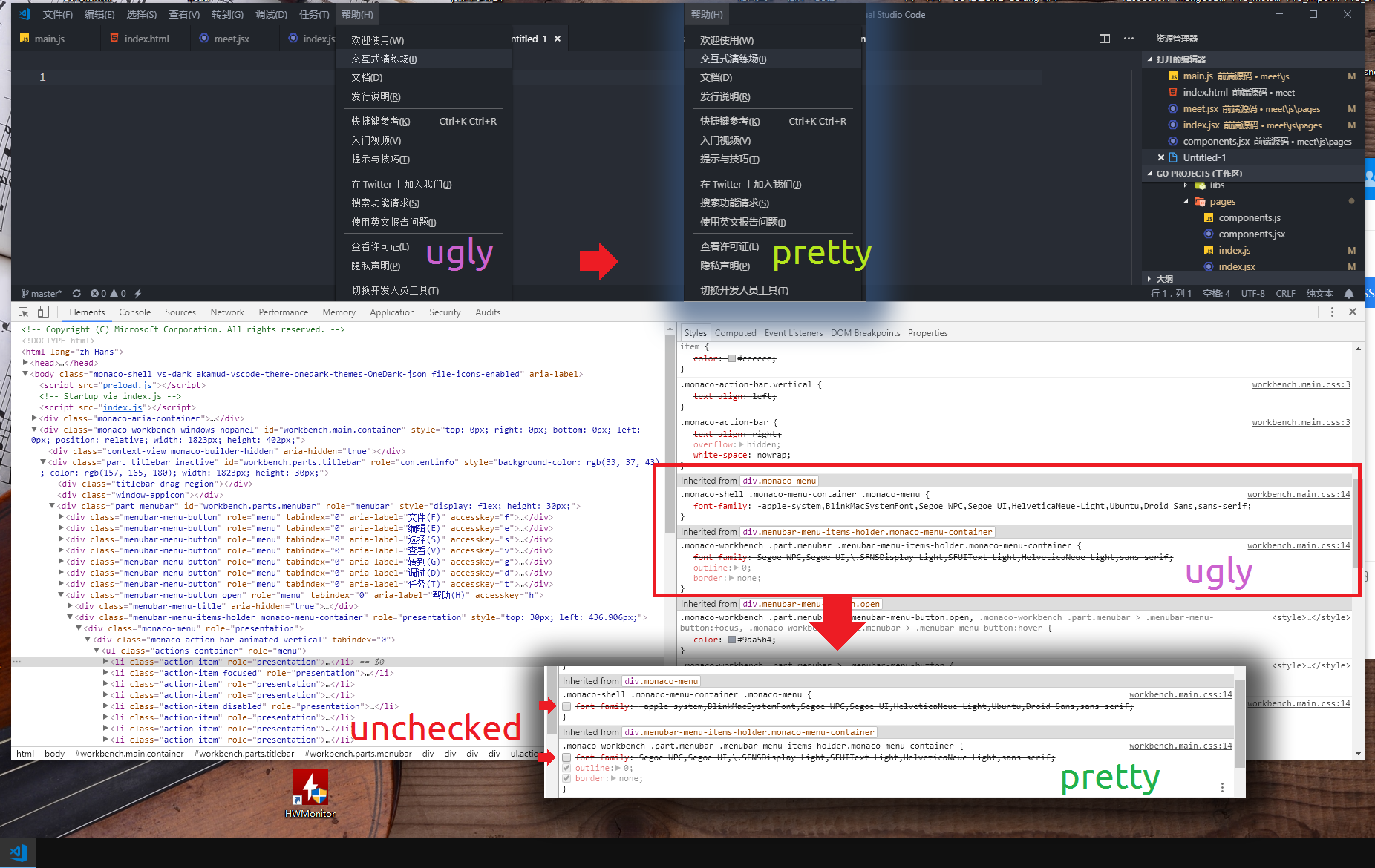font-family bug on custom UI zh-cn · Issue #55868 · microsoft/vscode ...