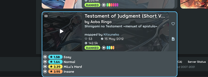Beatmap card difficulty dropdown isn't visible when at the bottom of beatmap listing · Issue ...