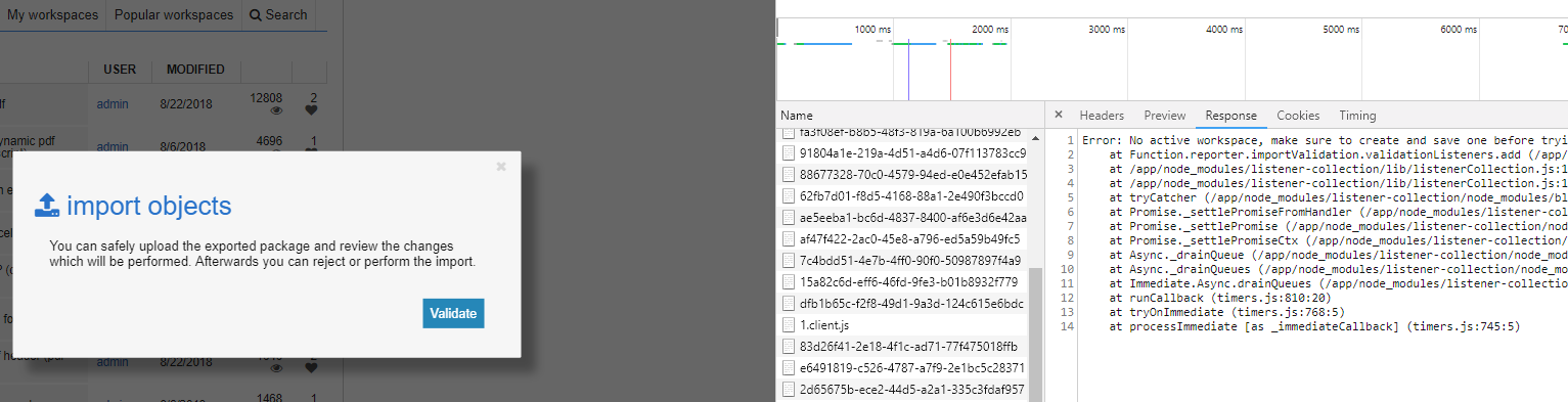 Import dialog doesn't show the error response · Issue #482 · jsreport/jsreport · GitHub