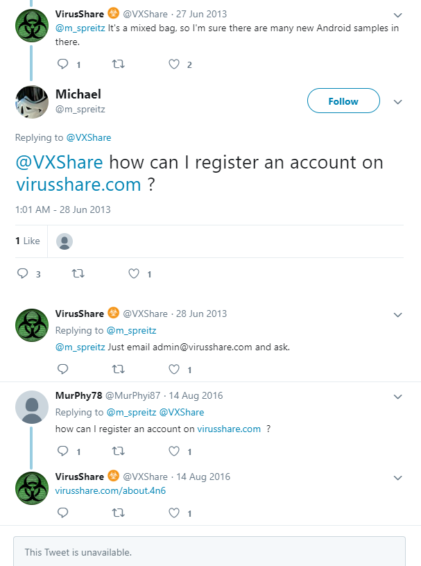 可以去 https://virusshare.com 弄点样本 · Issue #1 · a232319779/mmdt · GitHub