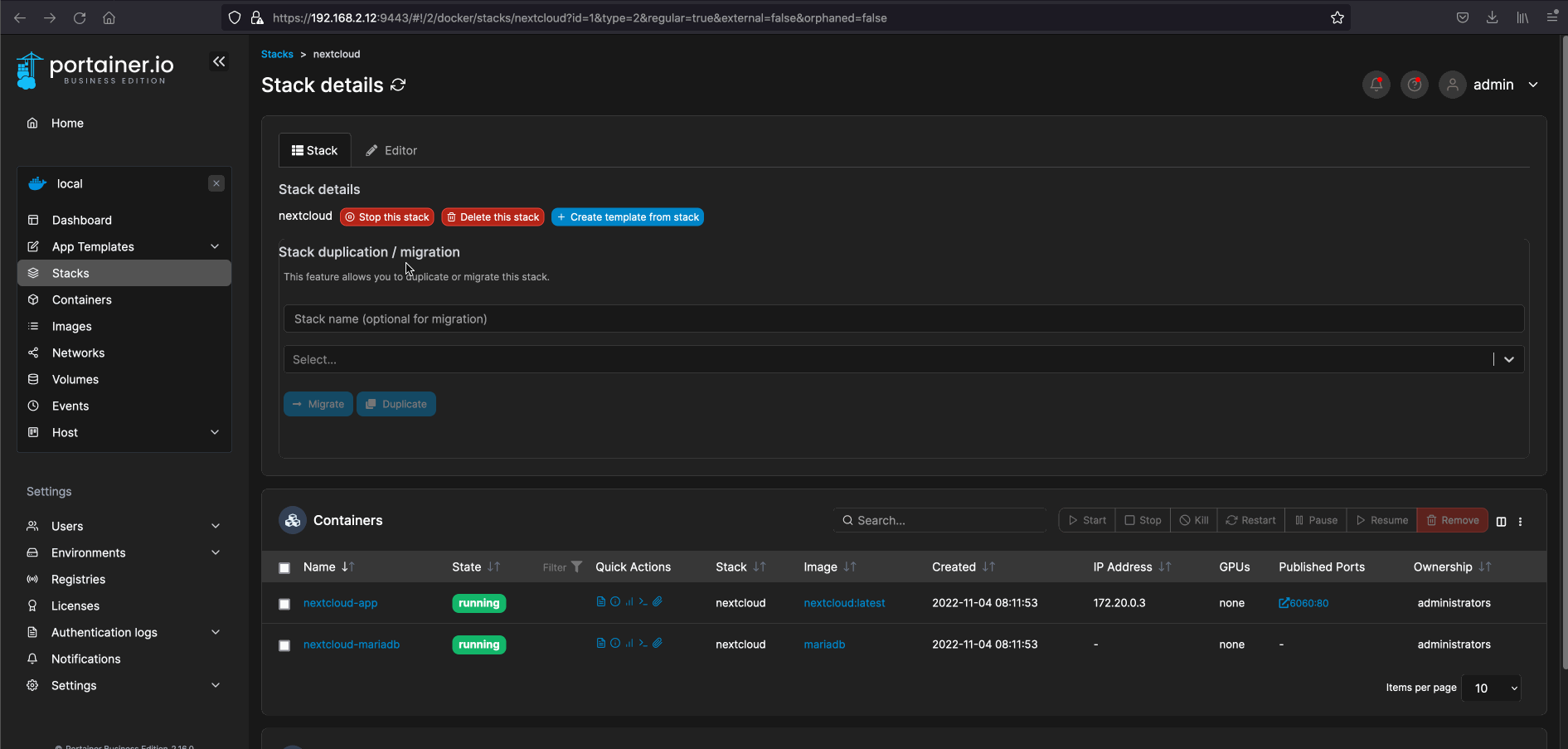 Unable to stop stack · Issue #7991 · portainer/portainer · GitHub