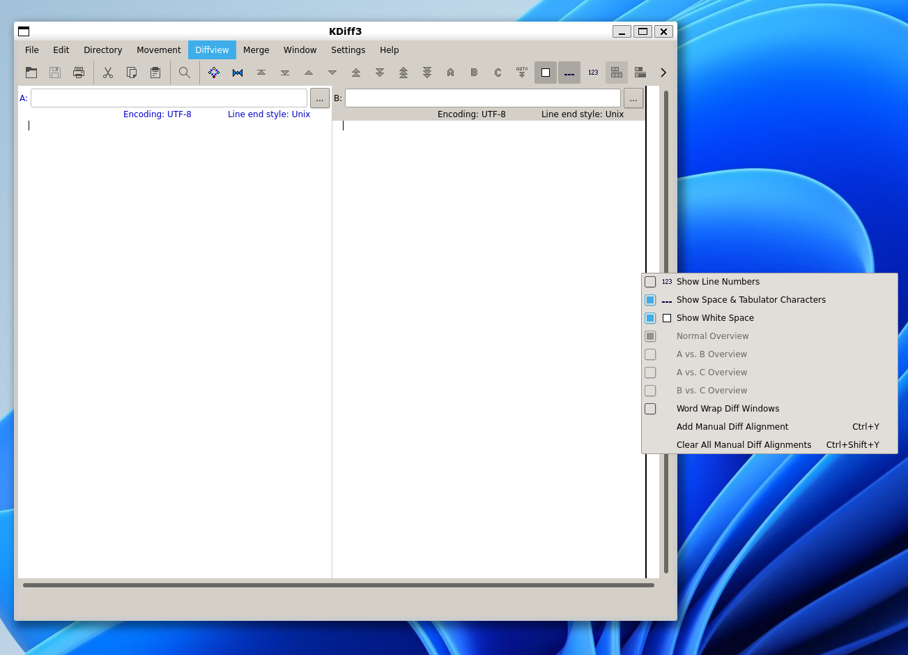 kdiff3: Menu in wrong position on Ubuntu 18.04 with Qt 4 (20.04 with Qt ...