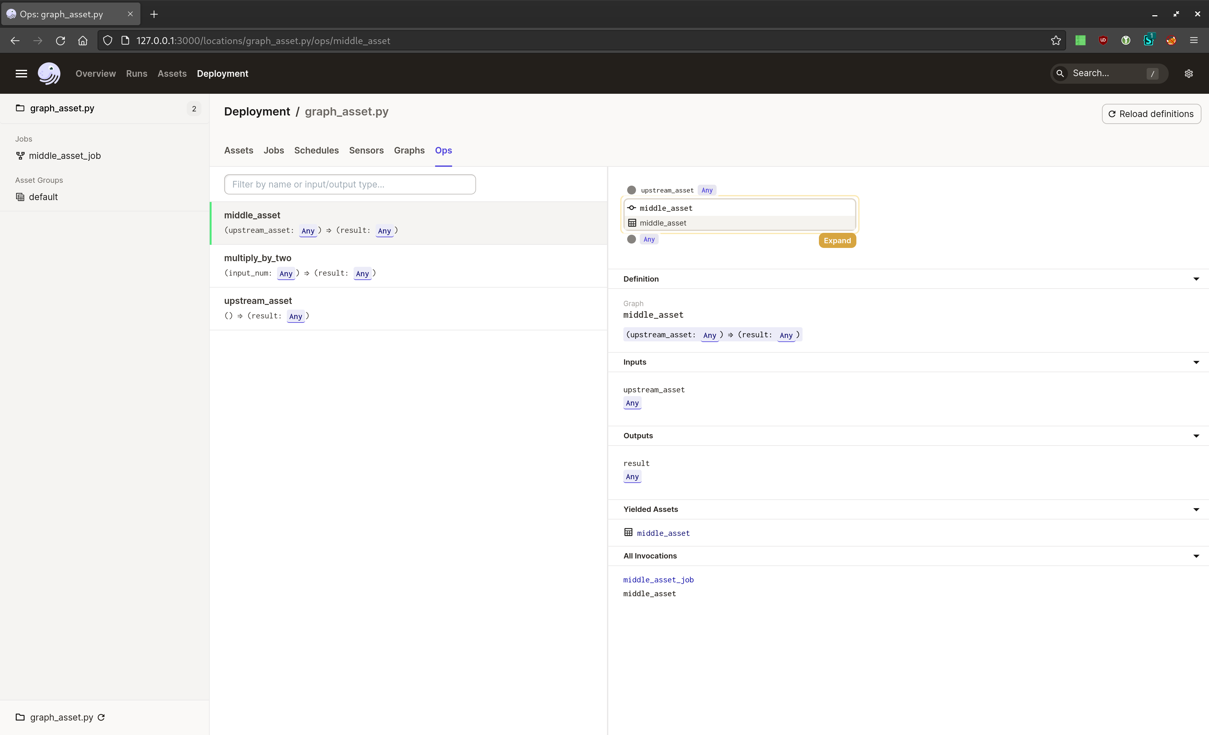 Graphs shown in Deployment Ops list · Issue #12836 · dagster-io/dagster · GitHub