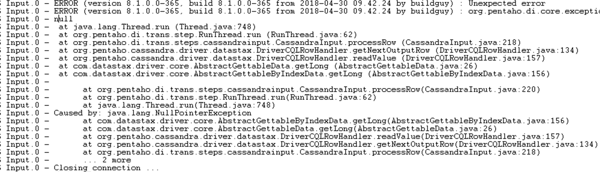 Get column from cassamdra throw NullPointException · Issue #139 · pentaho/pentaho-cassandra ...