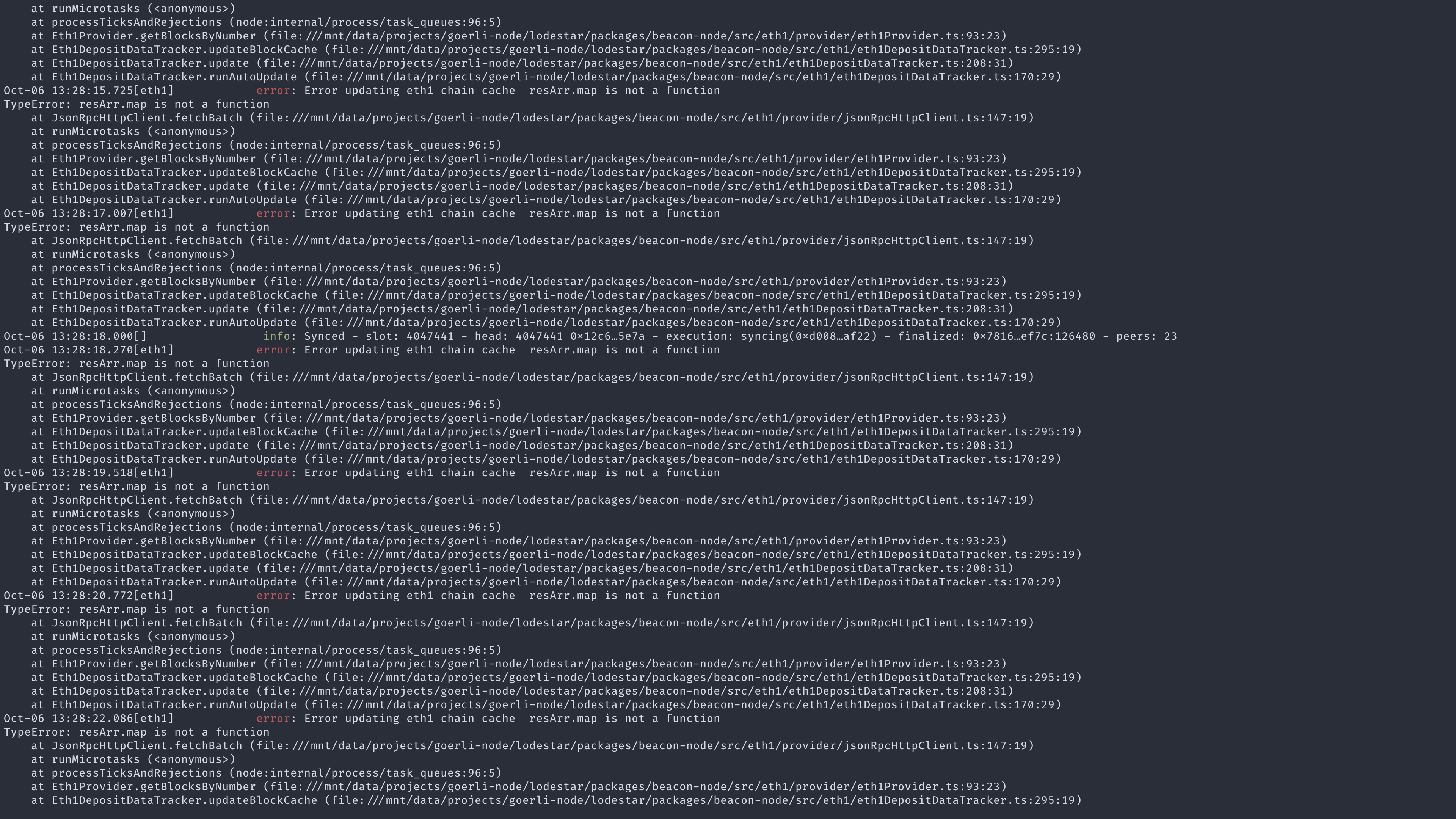 "TypeError: resArr.map is not a function" · Issue #4646 · ChainSafe/lodestar · GitHub