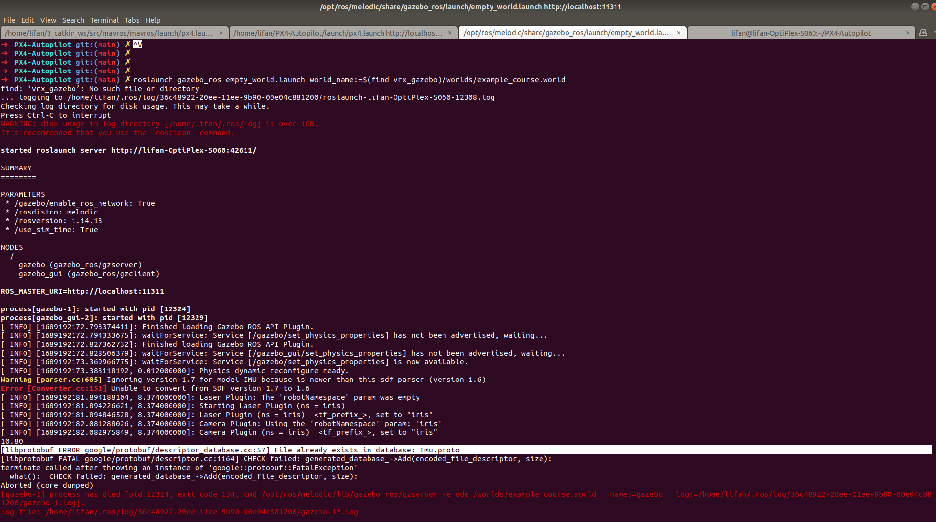 libprotobuf ERROR file already exists in database: Imu.proto · Issue #19960 · PX4/PX4-Autopilot ...