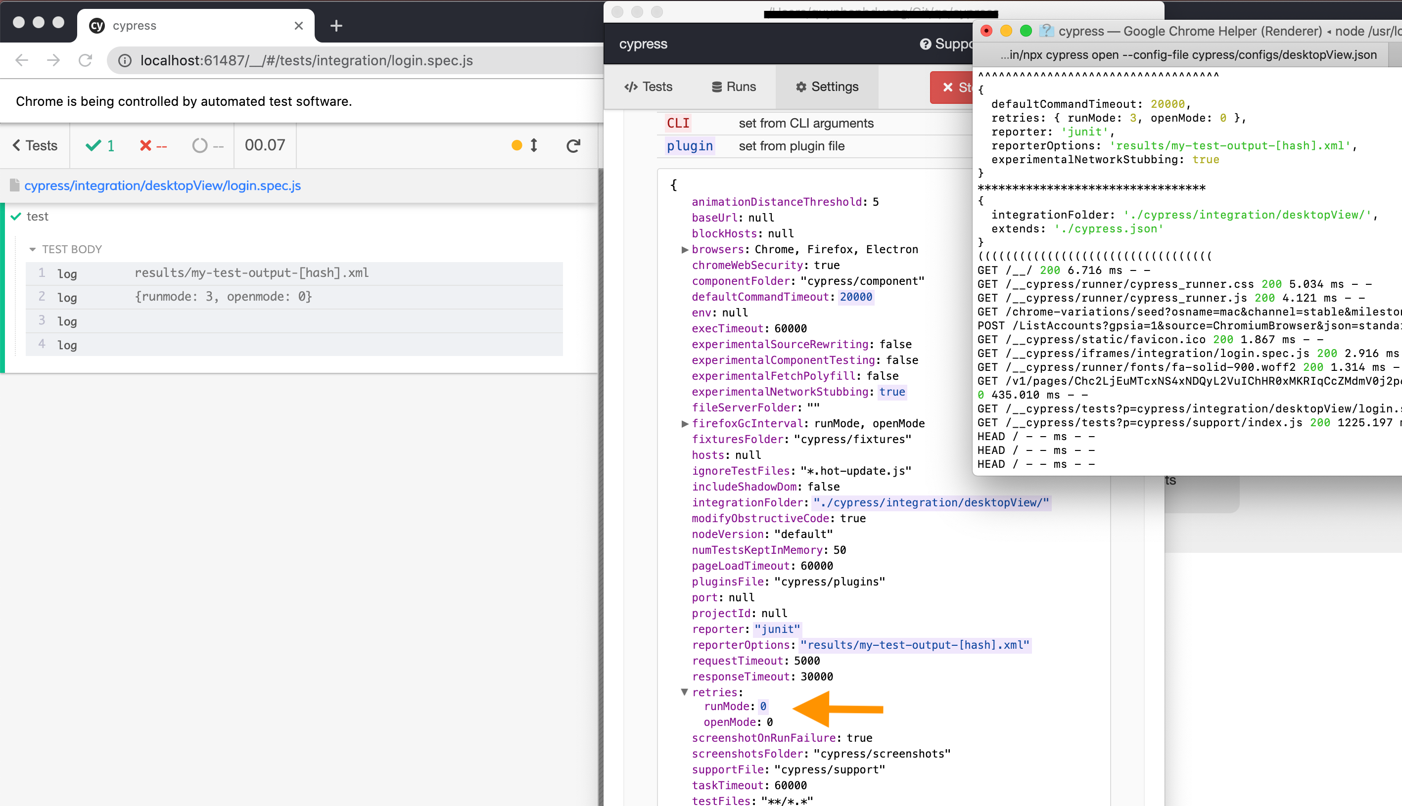 Incorrect Config Values Shows For Retries In App Settings Page When Set From Plugins File