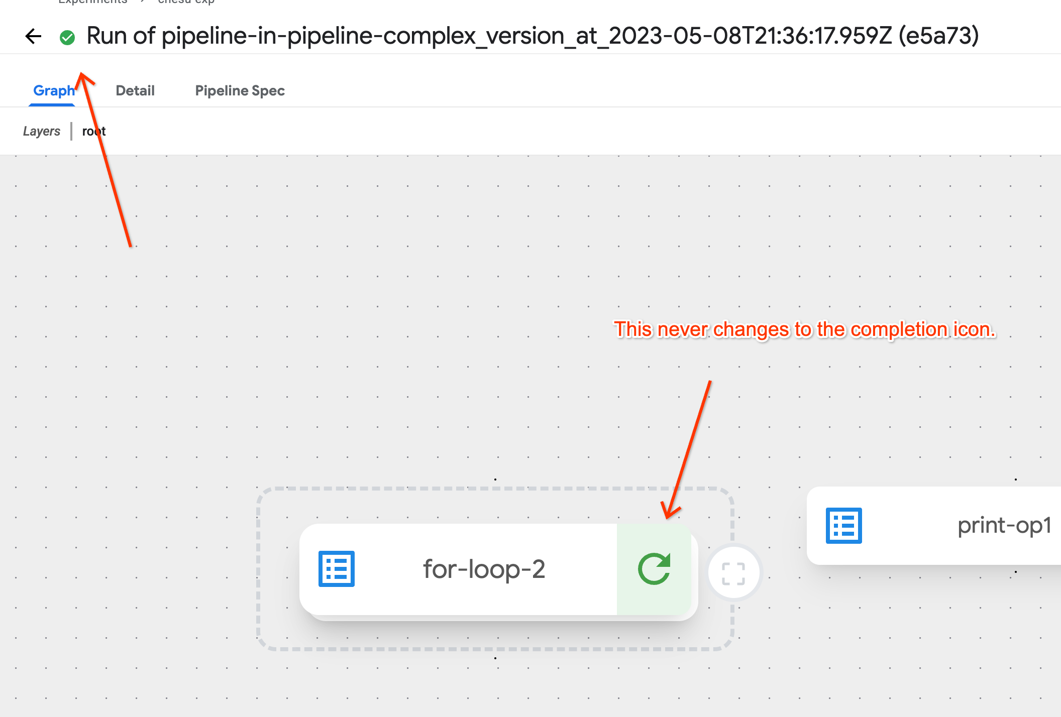 Frontend Dag Status Shows Running Even All Sub Dag Are Completed