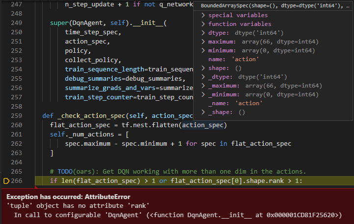 Action space conversion from OpenAI environment causes exception ...