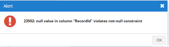 Data Audit log error - "RecordId" violates non-null constraint · Issue ...