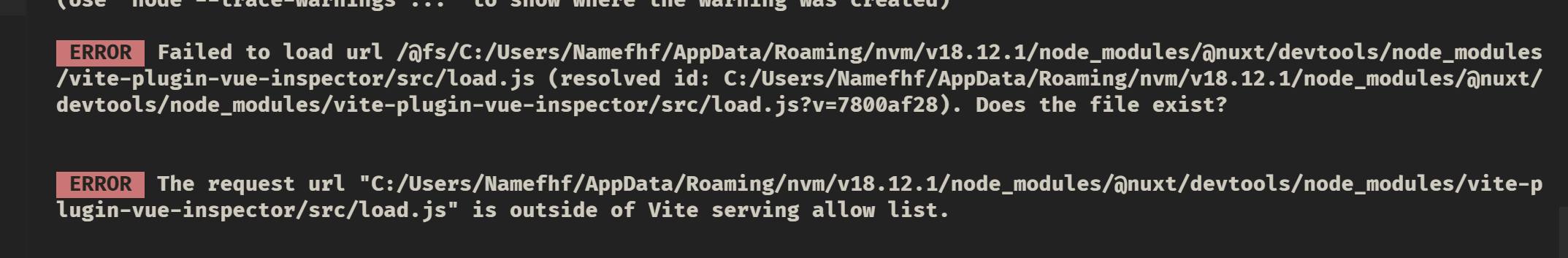I was excited to use Nuxt Devtools but then this happen this error shows up · Issue #75 · nuxt ...