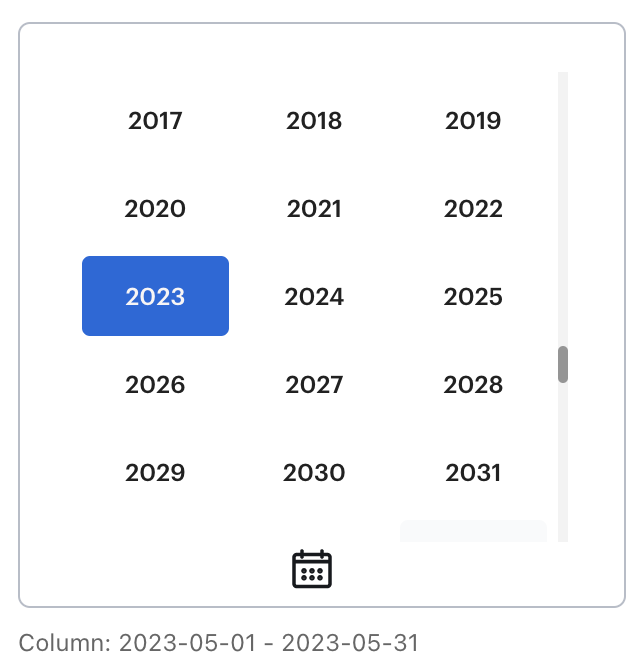 The current month of previous years selected when you change the year from year picker modal ...