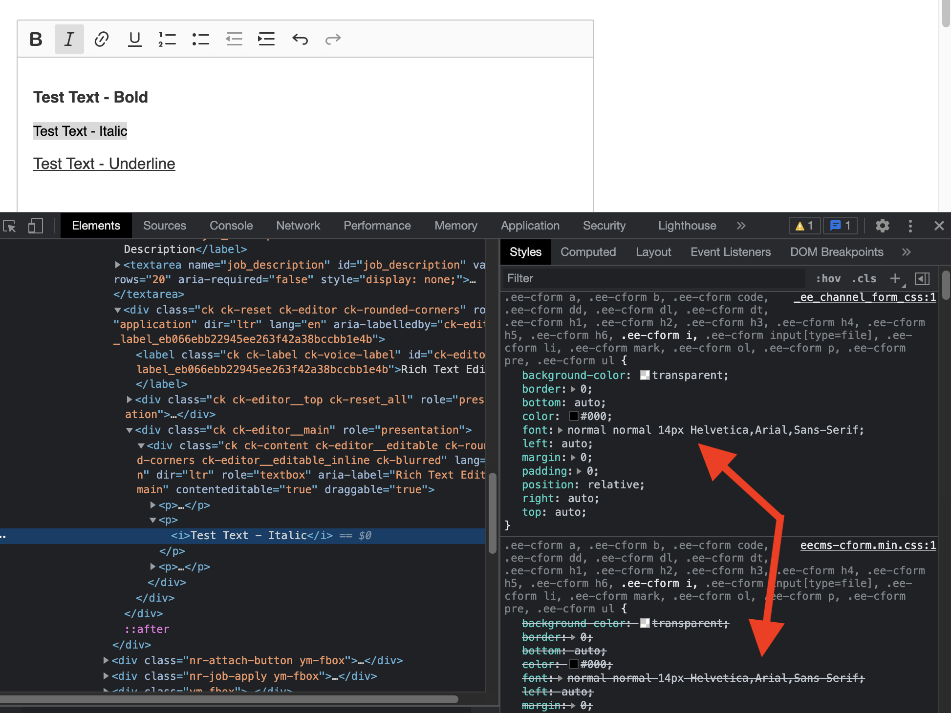 RTE italic styling not displaying via Channel Form · Issue #1628 ...