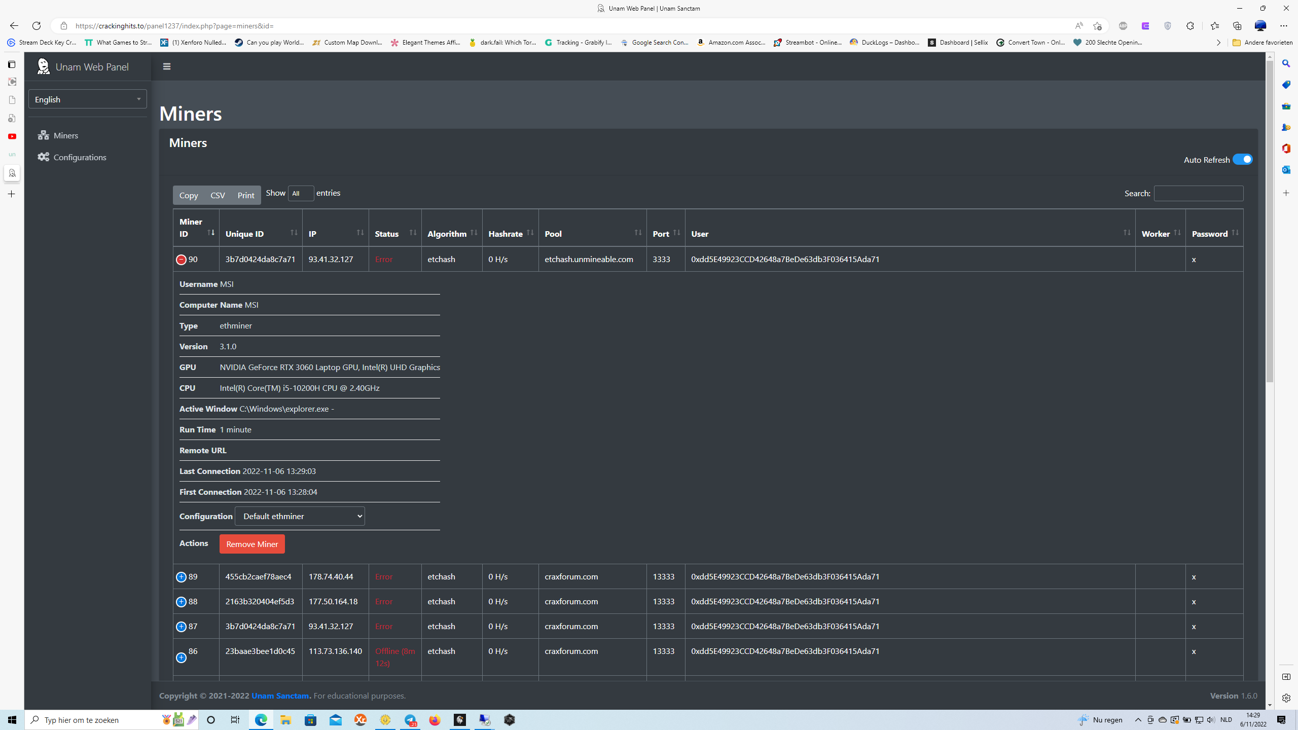 ERROR For miners · Issue #200 · UnamSanctam/UnamWebPanel · GitHub