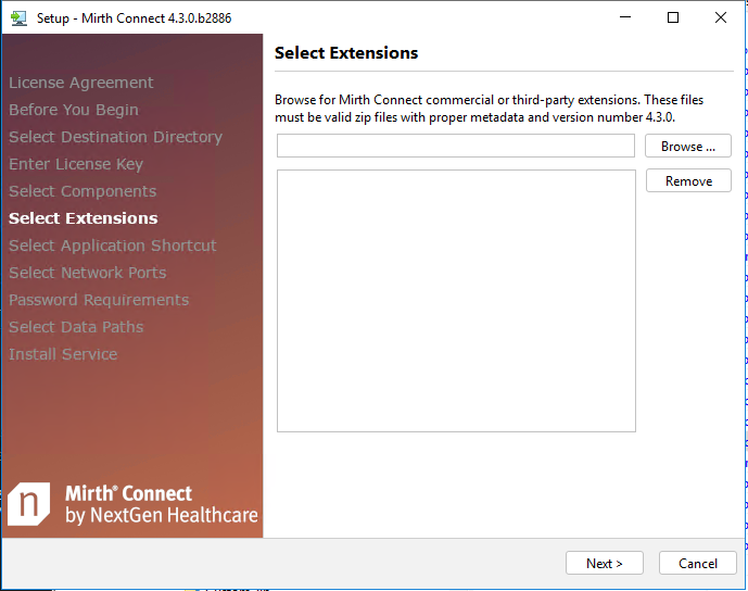 Mirth 4.3 Installer missing Back button · nextgenhealthcare connect ...