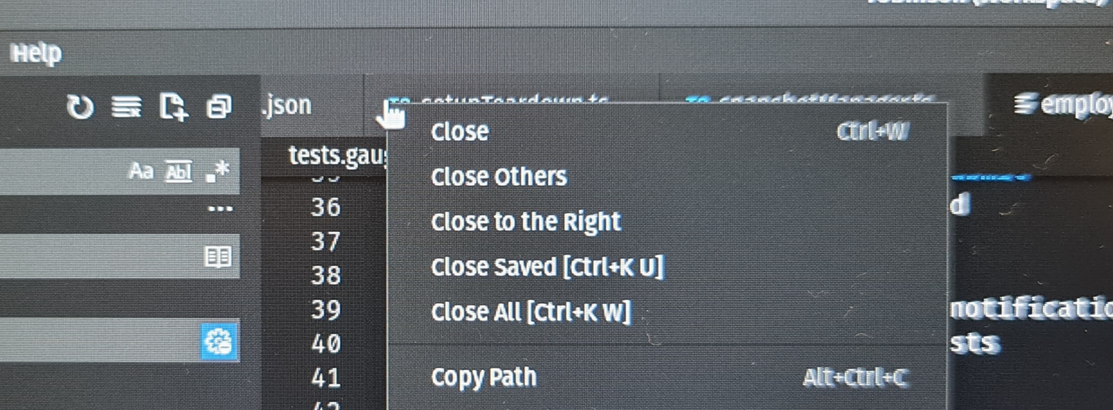 Clicking/scrolling the file tabs sometimes jumps back to the currently ...