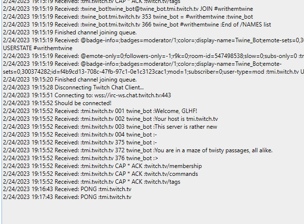 (Preview) TwitchChatClient & PubSub - requested disconnect, clients are reconnecting · Issue ...