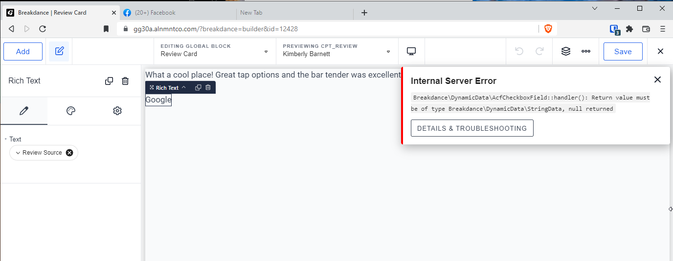 1.0 - Dynamic Data: ACF Checkbox Field Error · Issue #413 · soflyy/breakdance-bugs · GitHub