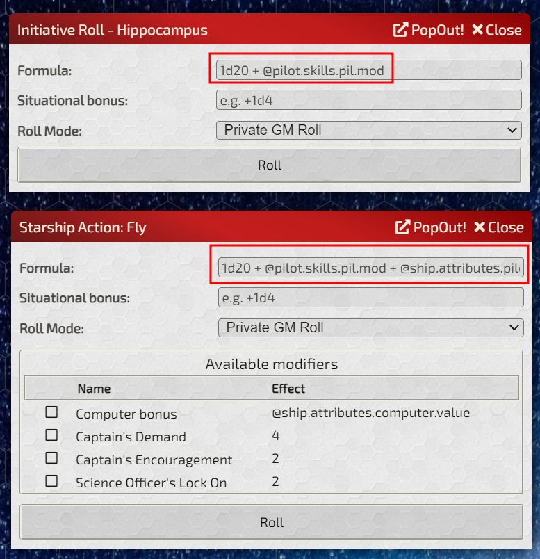 Incorrect starship initiative formula · Issue #706 · foundryvtt-starfinder/foundryvtt-starfinder ...