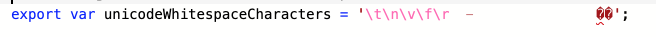 Not all Unicode Escape Sequences are escaped correctly, leading to "Unterminated string constant ...