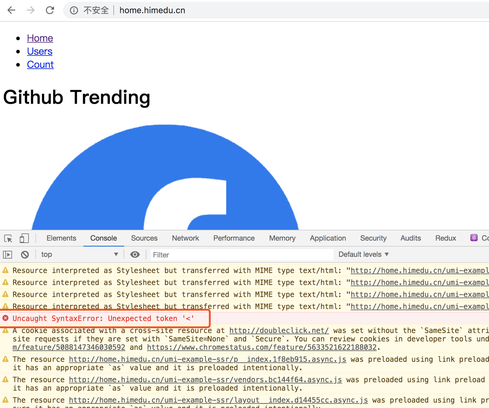 问题：Uncaught SyntaxError: Unexpected token