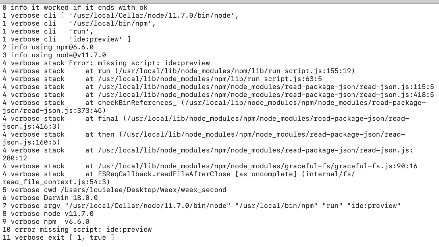 ERR! missing script: ide:preview · Issue #381 · apache/incubator-weex-ui · GitHub