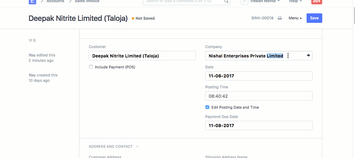 Multiple Company Address Defaulting Does Not Work As Expected Issue multiple-company-address-defaulting-does-not-work-as-expected-issue
