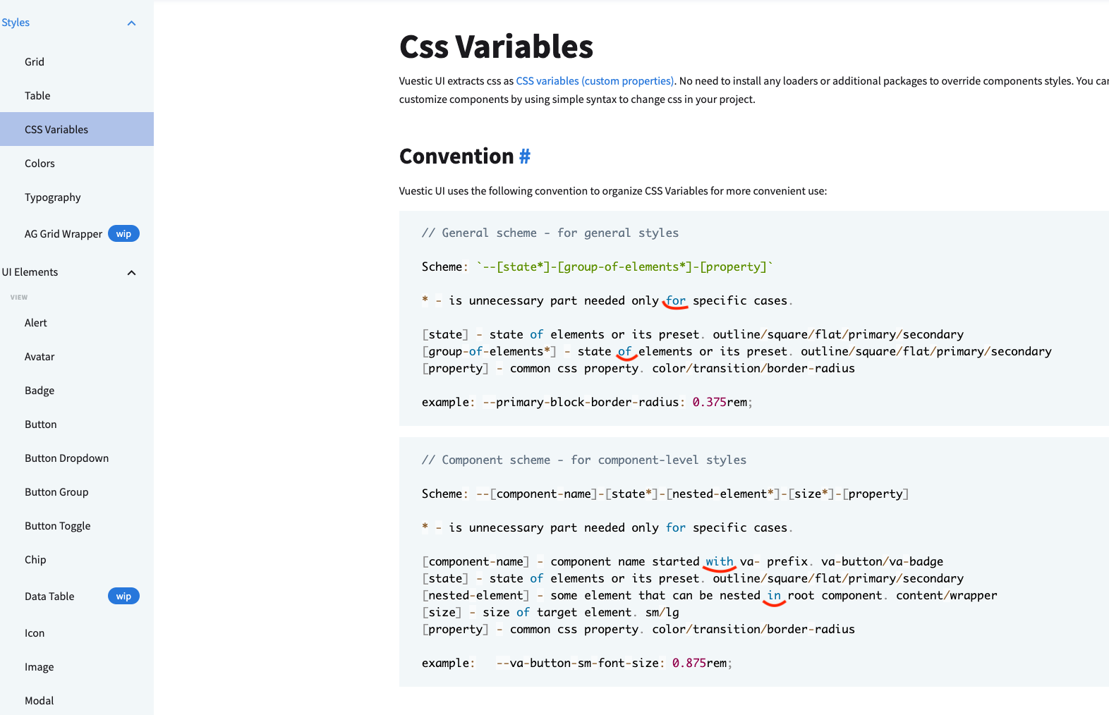 Make CSS Variables docs more readable · Issue #949 · epicmaxco/vuestic-ui · GitHub