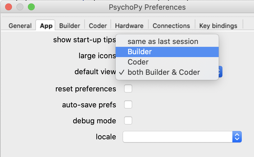 PsychoPy preferences should offer "Runner" as "default view" option ...
