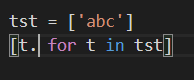 Missing completions inside list comprehension · Issue #2056 · microsoft/python-language-server ...