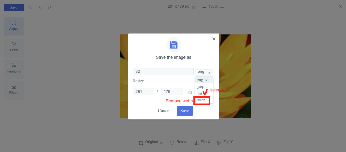[Question] Select extention image · Issue #263 · scaleflex/filerobot-image-editor · GitHub