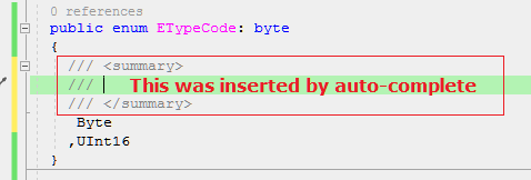 C# XML Doc Auto-completion Breaks For Enum Members · Issue #54448 · dotnet/roslyn · GitHub