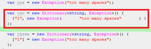 "Format Document" doesn't work inside collection initializers. · Issue #57441 · dotnet/roslyn ...