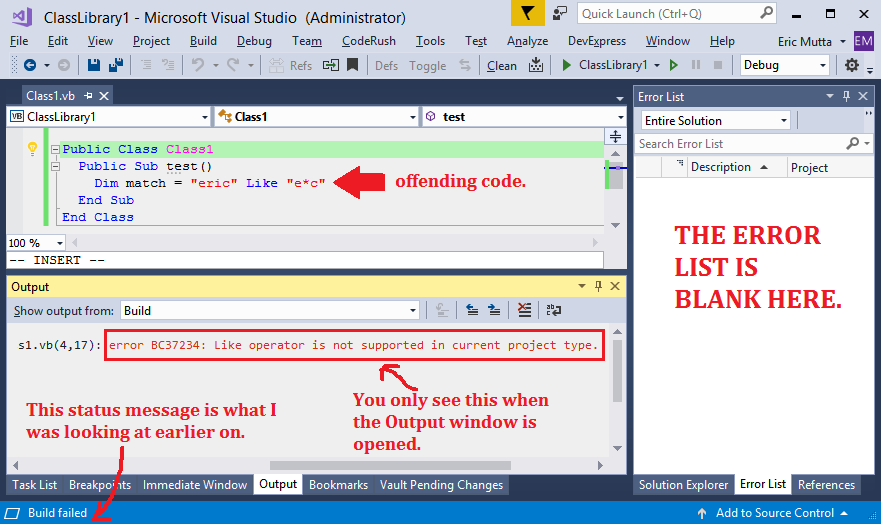VB: Multiple issues with LIKE operator in portable class libraries. · Issue #26058 · dotnet ...