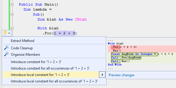 Vb Introduce Local Refactoring Should Not Add The Call Keyword To