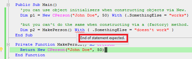 Support object initialiser syntax in any expression (not just constructor calls). · Issue #336 ...