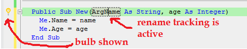 VB: "Rename tracking" doesn't work on parameters created via "Generate constructor". · Issue ...