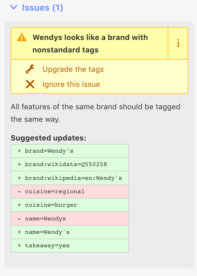 Improve Brand Warning Message When Only Adding Tags · Issue 6909 · Openstreetmapid · Github 
