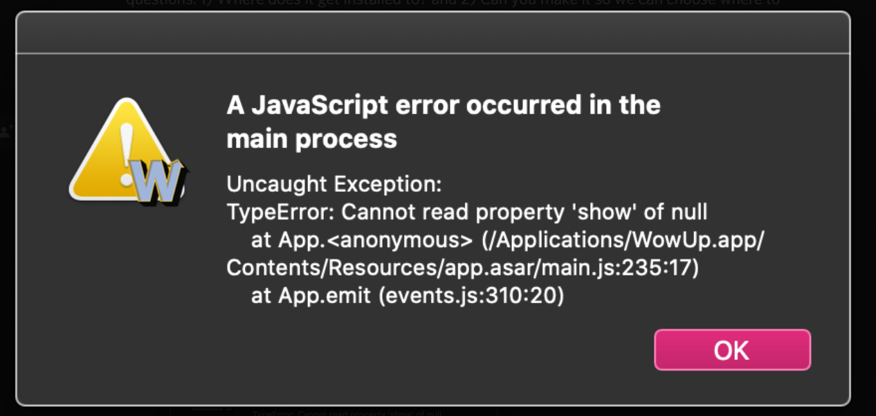 [2.x][Mac] Startup issue · Issue #346 · WowUp/WowUp · GitHub