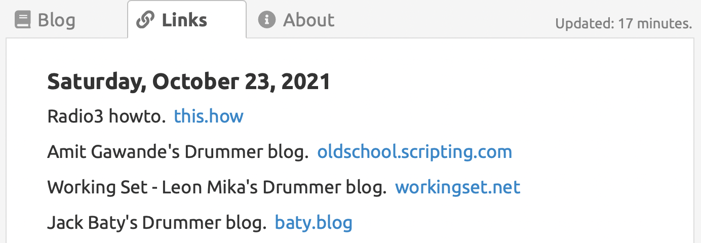 Radio3 links page not updating on Drummer · Issue #95 · scripting/drummerSupport · GitHub