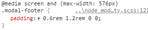 Modal footer padding-right on small screens · Issue #4276 · vmware ...